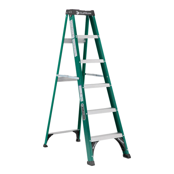C321706 Cuprum Escalera Tipo Tijera 5 Peldaños Verde Carga 175 Kg