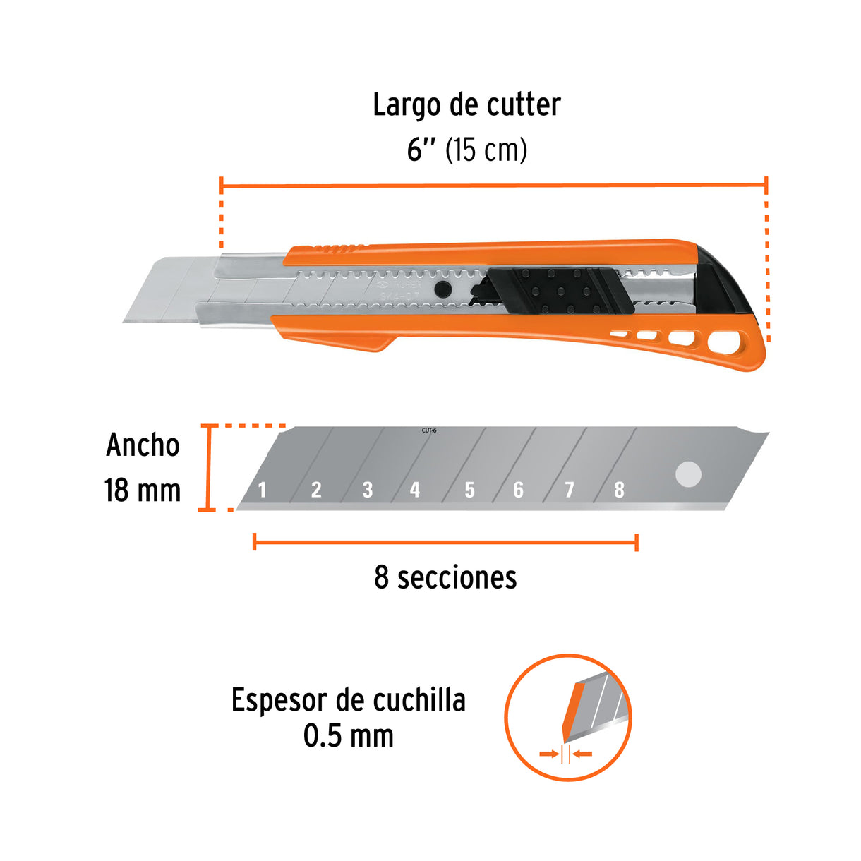 CUT6 - TRUPER - Cutter 6" navaja recta – ico.mx
